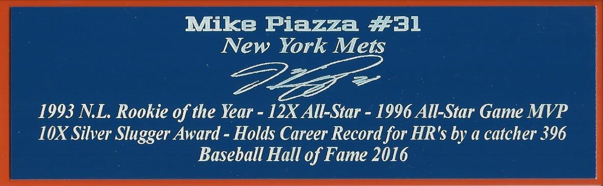 Mike Piazza Autograph Nameplate New York Mets Auto Jersey Bat Baseball ...