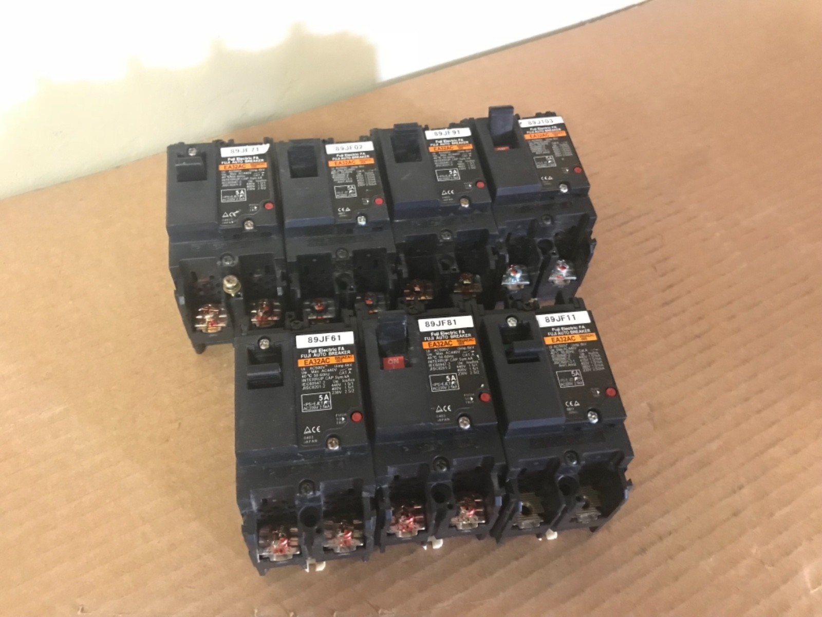 (Lot of 7) Fuji Electric FA Auto Breaker EA32AC 5 Amp 220 V Motor ...