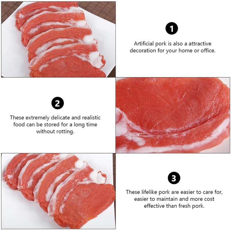 2Pcs Fake Cooked Fresh Pork Simulation Lifelike Meat Food Kitchen ...