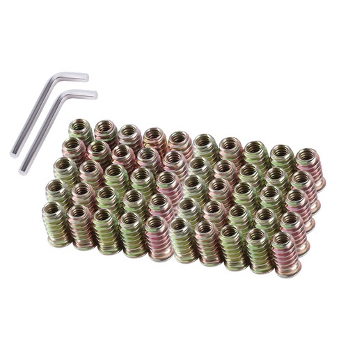 Threaded Inserts Nuts 50 Pcs 3/8 inch-16 x 25 mm Screw in Nut Threaded ...