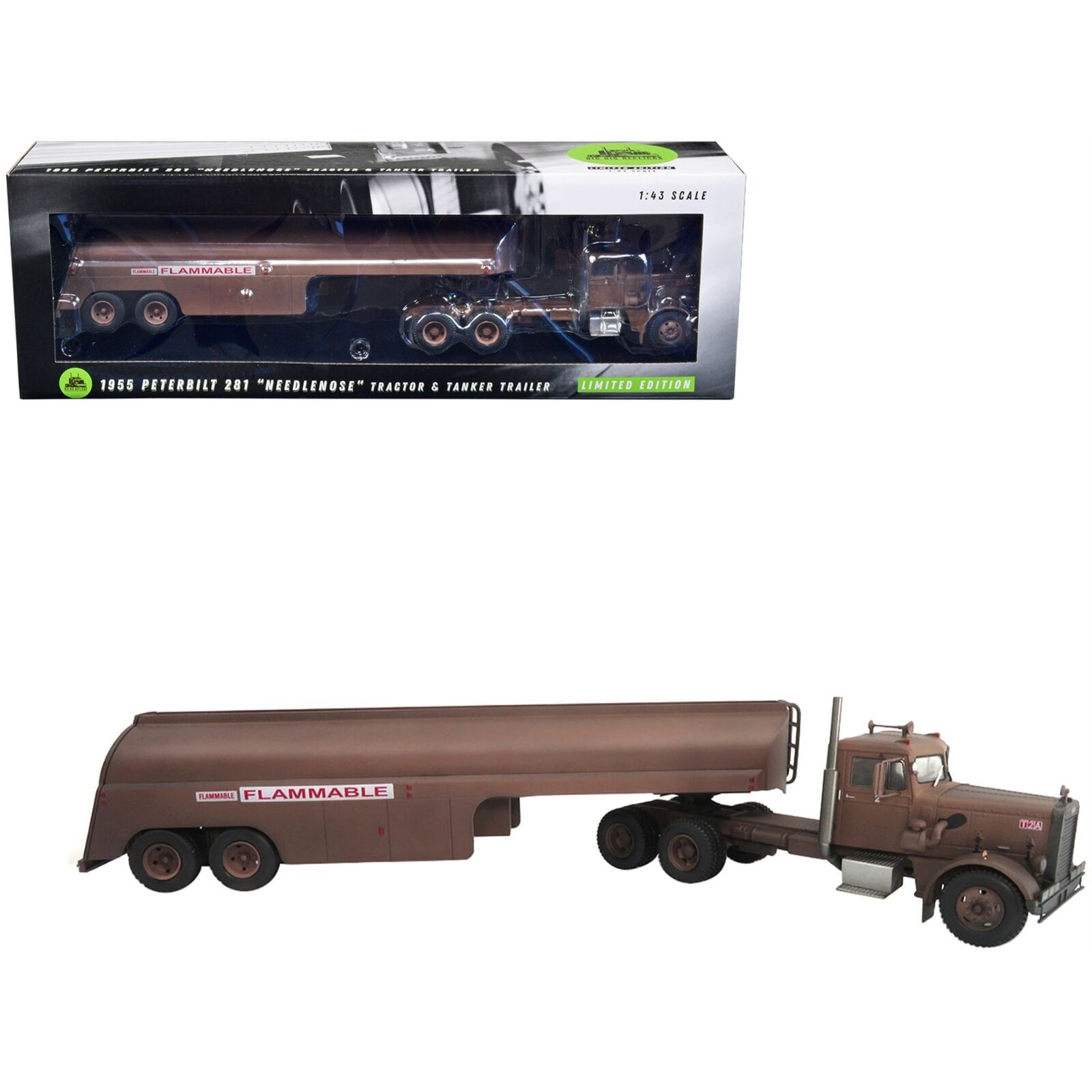 Big Rig Replicas Peterbilt 281 Needlenose 1/43 Tanker Truck - Brown (43 ...