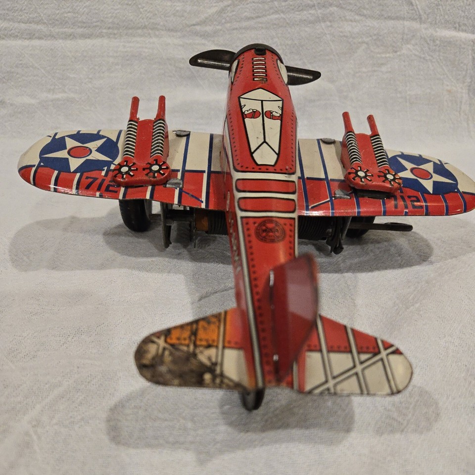 Vintage Marx Tin Litho US Army Fighter Wind Up Airplane. | eBay