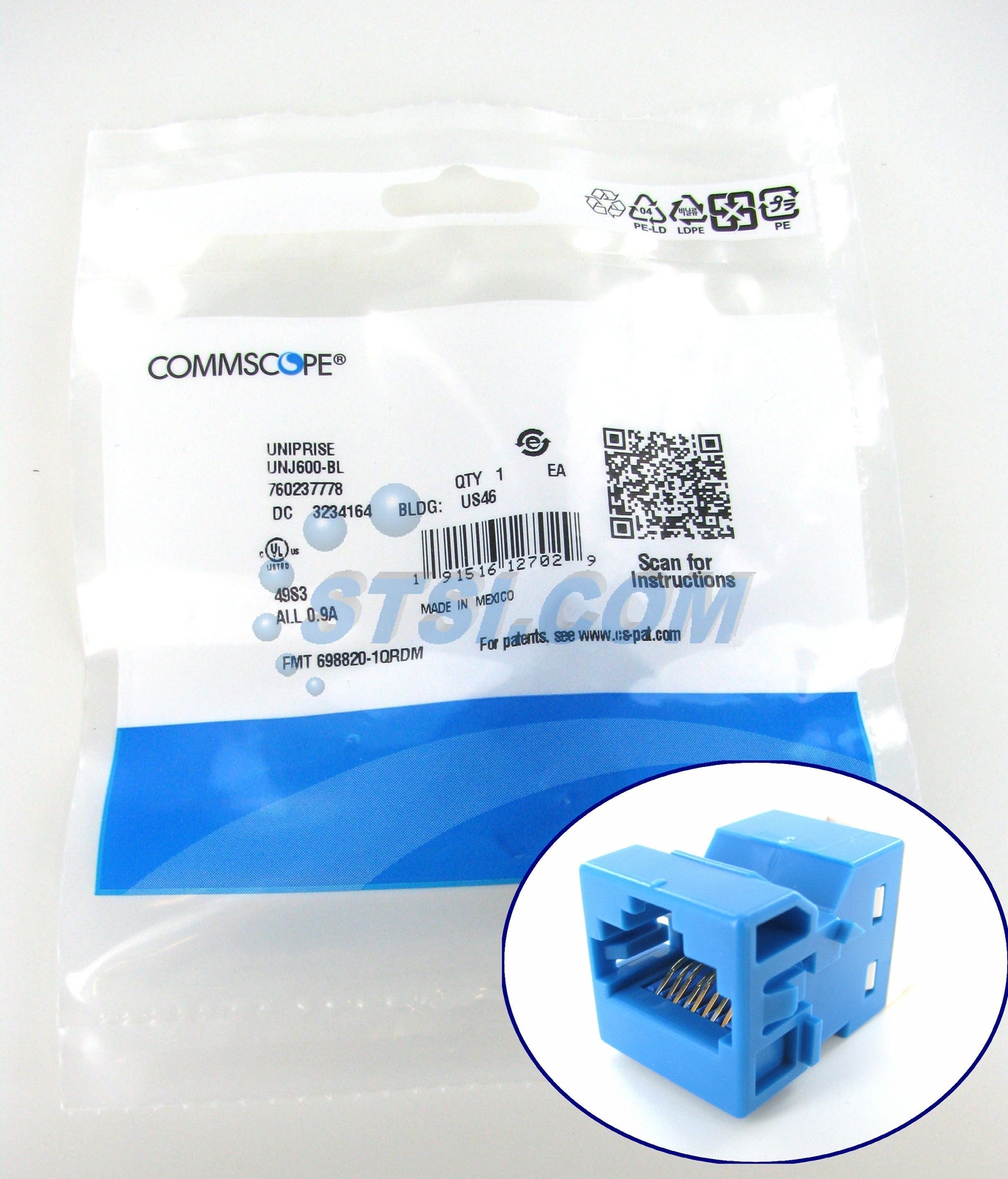 CommScope UNJ600-BL Cat6 Modular Jack - Blue for sale online | eBay