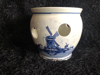 Blauw Delft Crocus Bowl Planter Hand Painted Holland 5 inches Tall | eBay