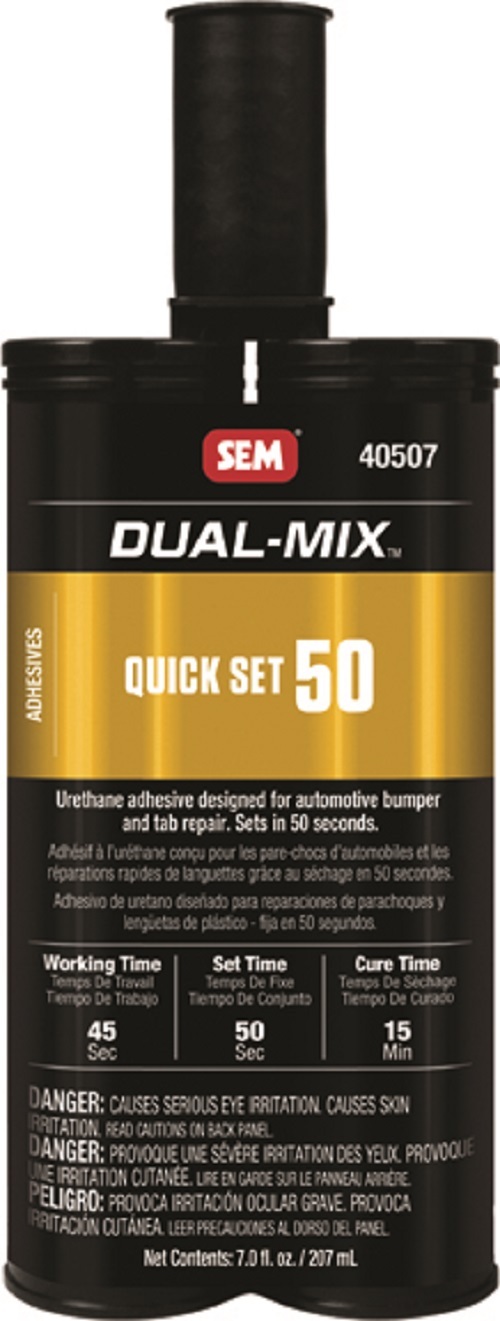 7 oz SEM Quick Set 50 Urethane Adhesive Black 40507 - Auto Body Plastic ...