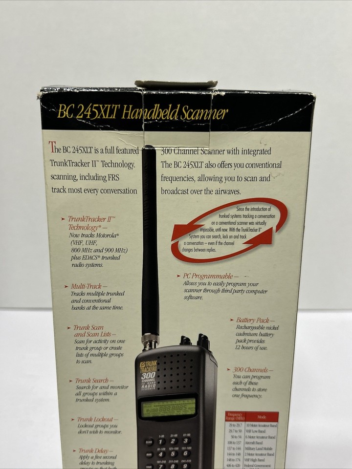 Uniden BC245XLT TrunkTracker II Bearcat Handheld 300 Channel Scanner | eBay