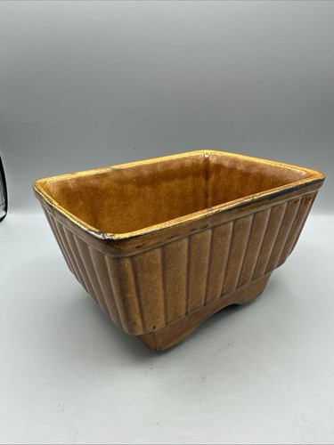 Vintage Hull Pottery 717 Brown Glaze Planter Flower Pot USA Rectangular ...