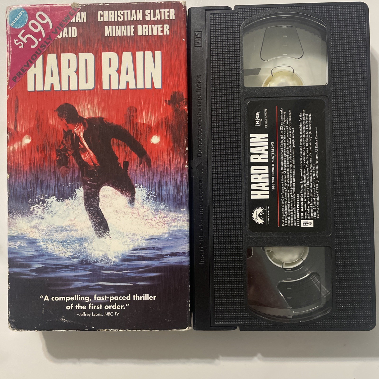 Hard Rain (VHS, 1998) Morgan Freeman, Christian Slater, Quaid ~ BUY 2 ...