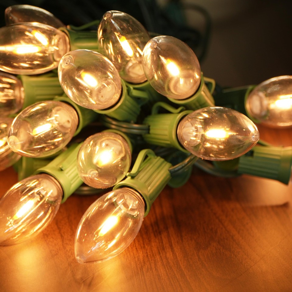 500 FT C9/E17 Christmas Light Sockets Spool Set, Green SPT-1 Wire, 12 ...