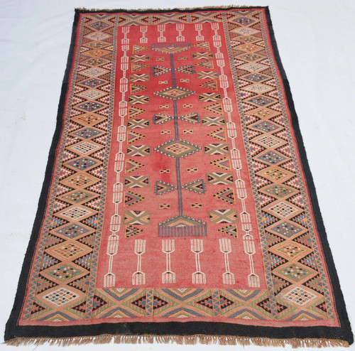Red Kilim Rug, Modern Design Kilim Rug, Flatweave Dhurrie Rug, 2x4 Area ...