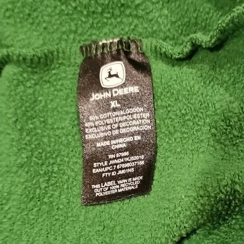 John Deere Tractors Pull Over Hoodie Sweatshirt Trademark Logo on Front ...