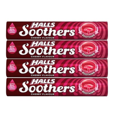 Halls Soothers 4 x Cherry Flavor Candy Sweets for Moments of ...