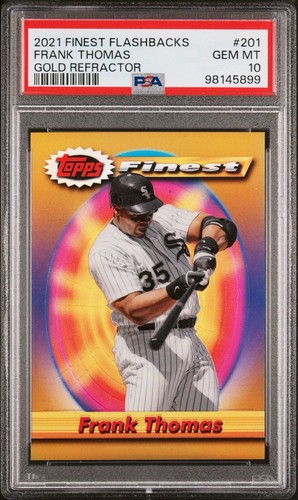 2021 Topps Finest Flashbacks Frank Thomas Gold Refractor /50 PSA 10 Low ...