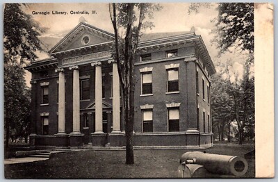 Postcard IL Centralia Illinois Carnegie Library Cannon A1B | eBay