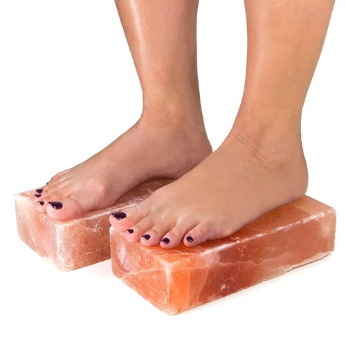 Foot Therapy with Premium Pink Salt Bricks 8x4x2 Detox Blocks Pack of 2 ...