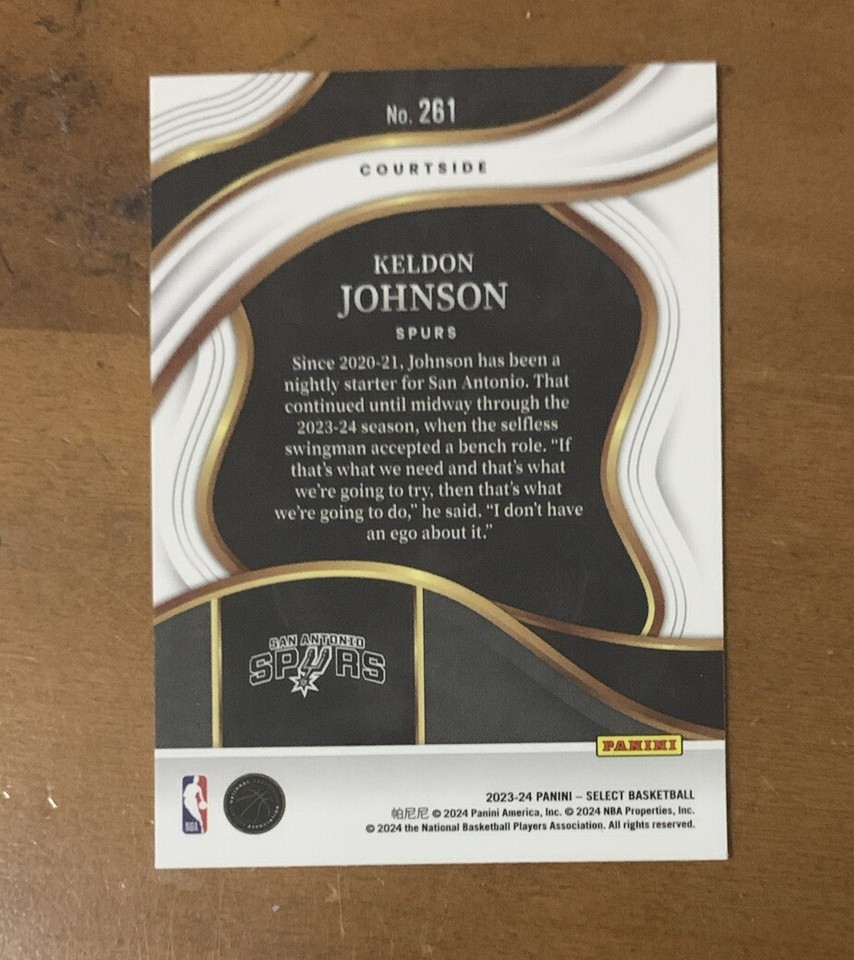 2023-24 Panini Select Courtside Keldon Johnson #261 San Antonio Spurs ...
