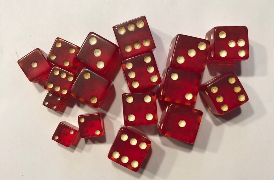 Collection Of 5/16” - 5/8” Cherry Red Vintage Bakelite Dice | eBay