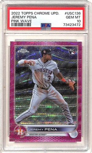 Jeremy Pena 2022 Topps Chrome Update Baseball Pink Wave Rookie Card RC ...