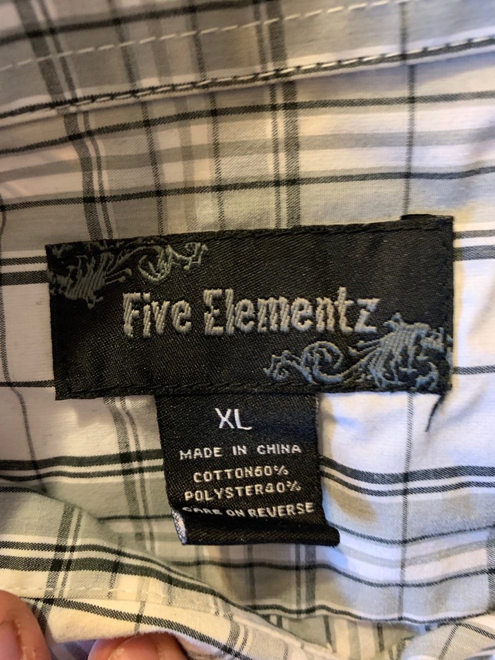 Mens Five Elementz Button Down Shirt Size XLarge-New-SHIPS N 24 HOURS ...
