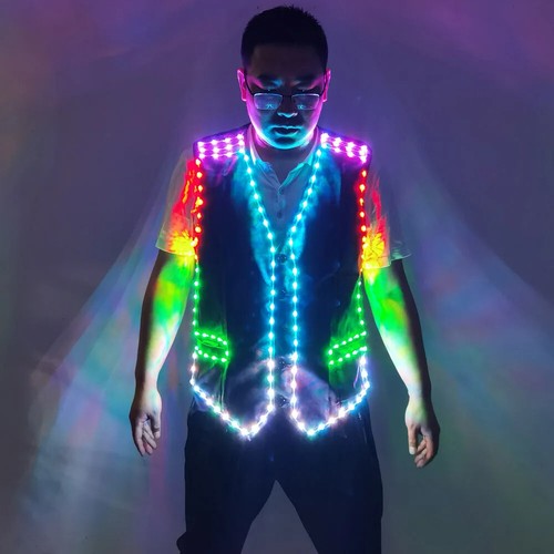 LED Party Vest Rave Colorful Tank Top Shirt Costume Festival Techno ...
