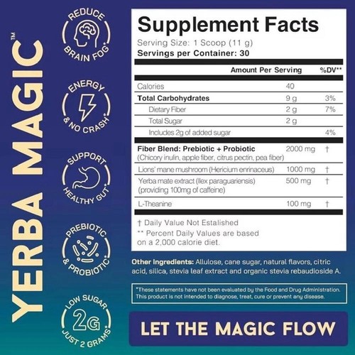 Yerba Magic Yerba Mate Capsules-Clean Energy, Brainfog Busterand Gut ...