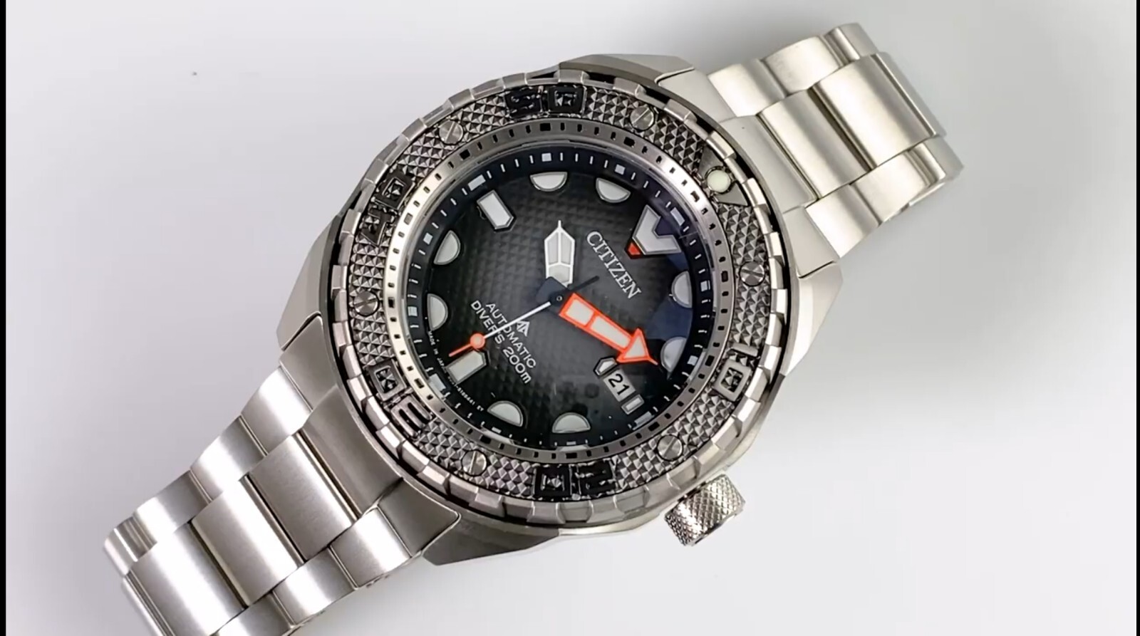 CITIZEN JDM diver high grade automatic watch/ Hardened Titanium ...