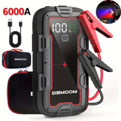 6000A Car Jump Starter Pack Power Bank LED LCD Battery High Booster ...