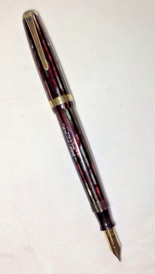 Parker Duofold Senior Blue Diamond Maroon And Grey Chevron Cap V Nib ...