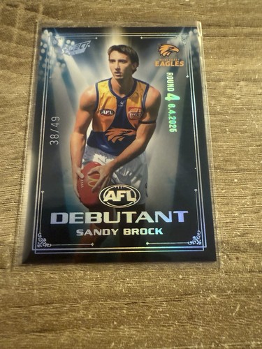 2025 AFL Select Platinum Debutant Card Sandy Brock #38/49 West Coast ...