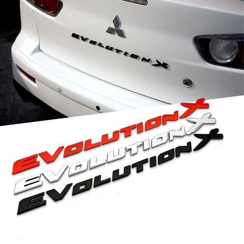 1 x EVOLUTION X Rear Trunk Badge in CHROME Mitsubishi Lancer EvoX GSR ...