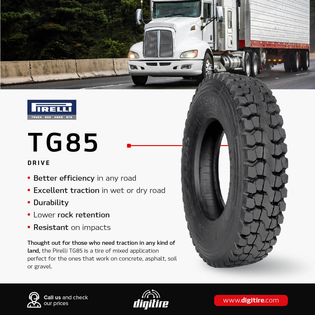 Tire 11R24.5 Pirelli TG85 Drive 16 Ply 11245 11 24.5 K 149/146 ...