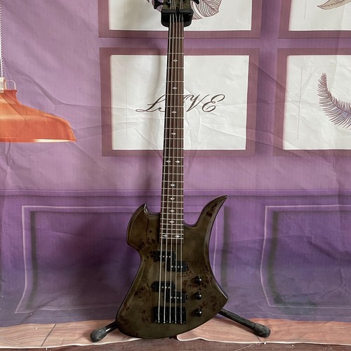 Mockingbird BC Style Electric Bass Guitar Tree Burl Top Solid Body 5 ...