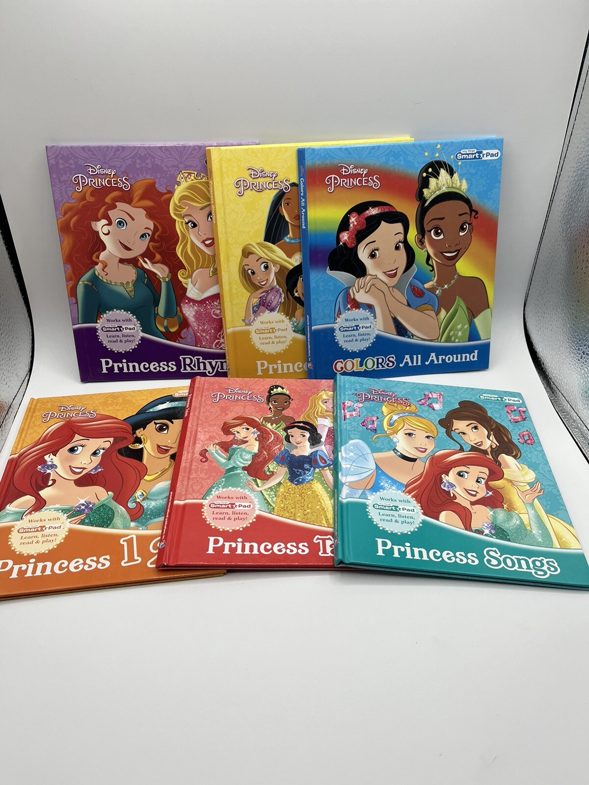 LOT OF 6 DISNEY PRINCESS MY FIRST SMART PAD BOOKS ONLY- SKILL BUILDING ...