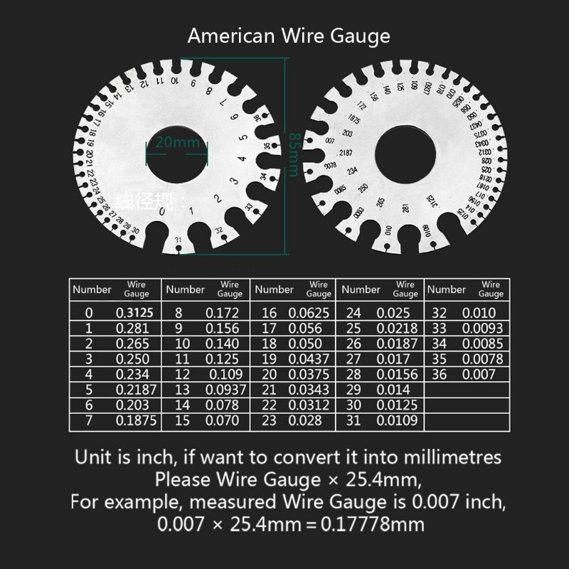 Round Cable Sheet Stainless Steel SWG Wire Gage Standard Thickness ...