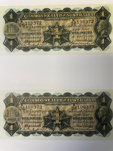 Australian Pre Decimal Banknotes. King George V. Gold Series. Circa ...