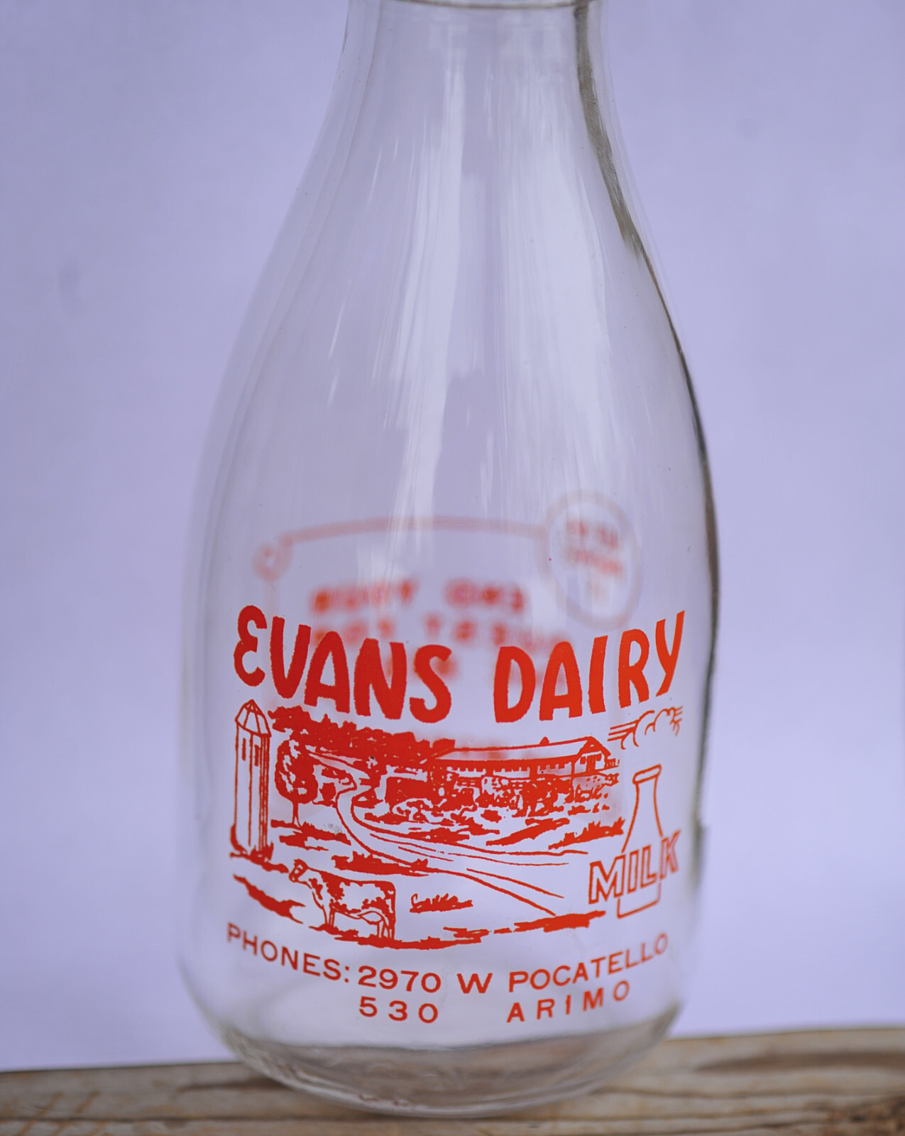 Vintage Rare Milk Bottle Evans Dairy Quart Pocatello Arimo Idaho ...