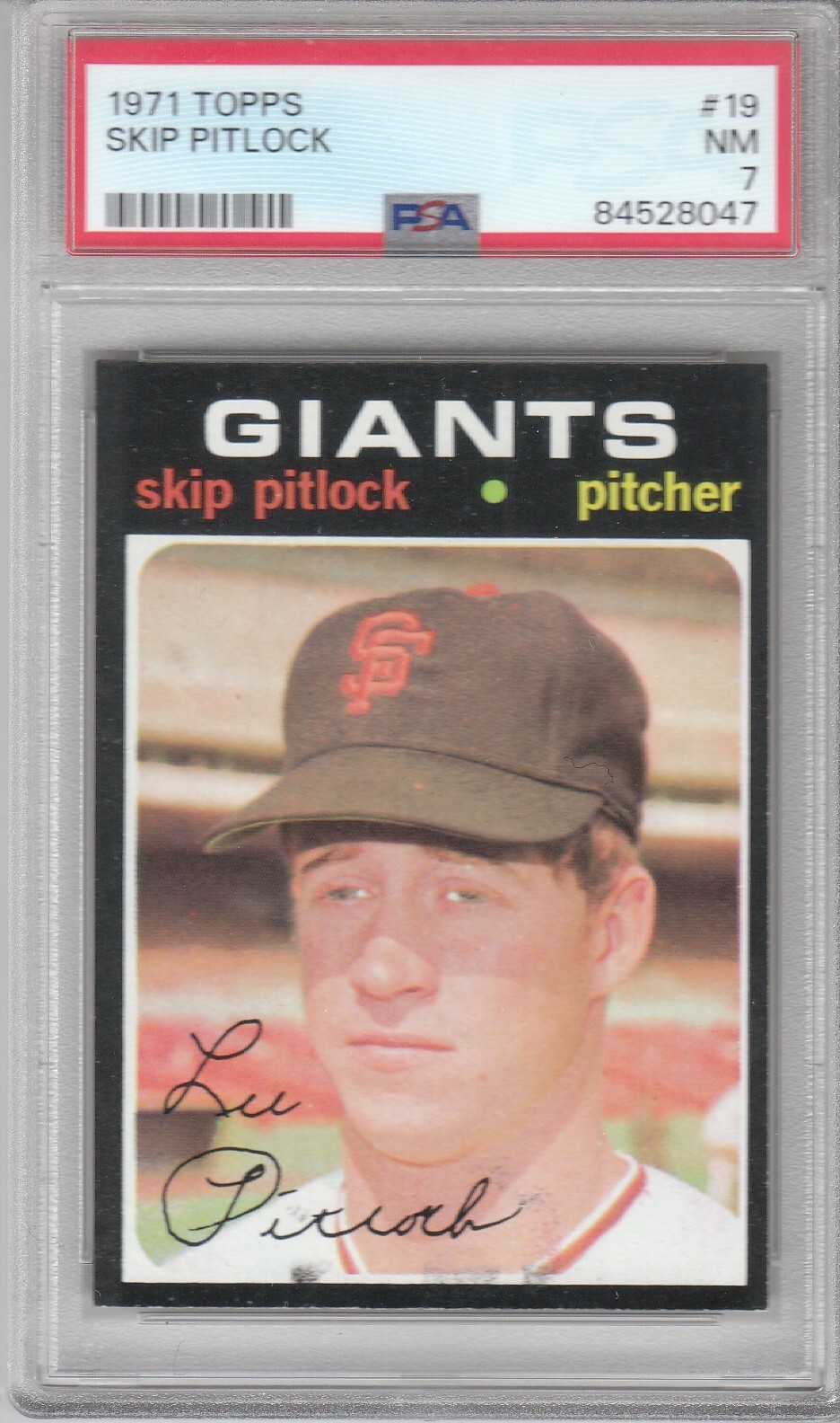 1971 Topps Baseball Skip Pitlock (Rookie) #19 Graded PSA 7 | eBay