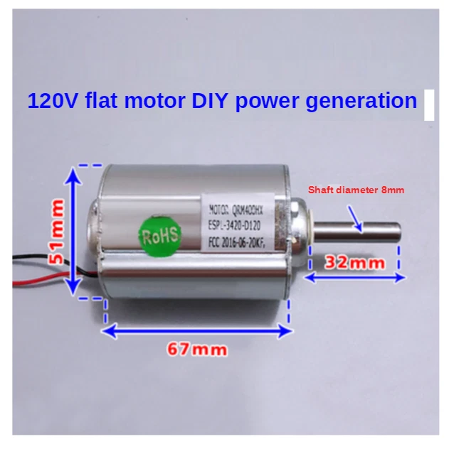 120V DC Motor Generator Permanent Magnet DIY Hand-cranked, 54% OFF