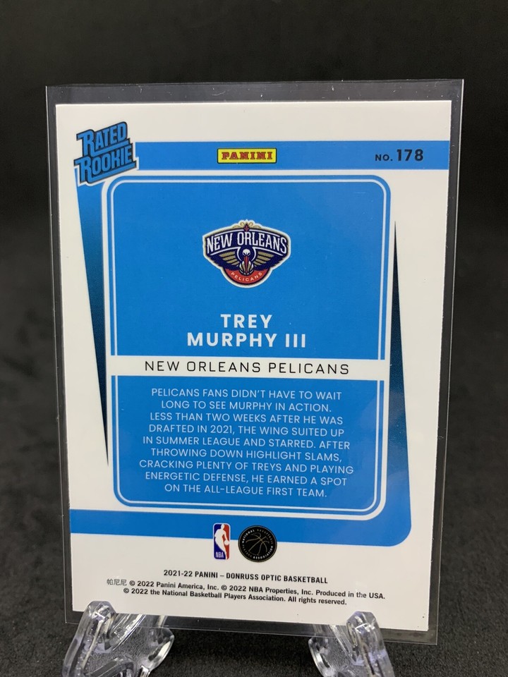 2021-22 Panini Donruss Optic Trey Murphy III Rated Rookie Base Pelicans ...
