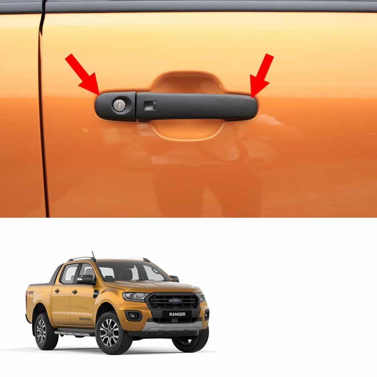 4Dr Matte Handle SMART KEY Cover Trim For Ford Ranger Wildtrak 4x4 2019 ...
