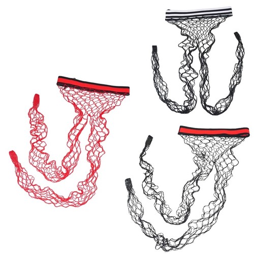 Women Striped Elastic High Waist Fishnet Tights Big for Cross Mesh ...