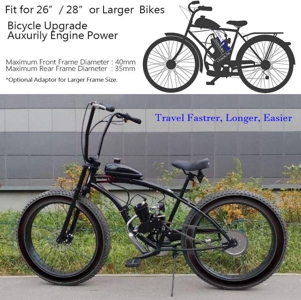 Bicycle Engine Kit Amebee Motorized 50cc 2 Stroke Petrol Gas Motor Bike ...