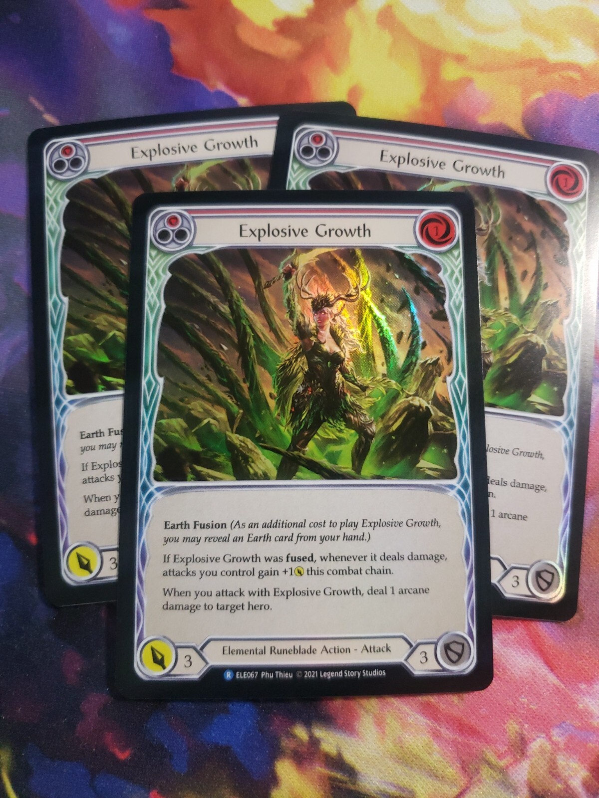 3x Explosive Growth Red Rainbow Foil Playset Tales of Aria Flesh and ...