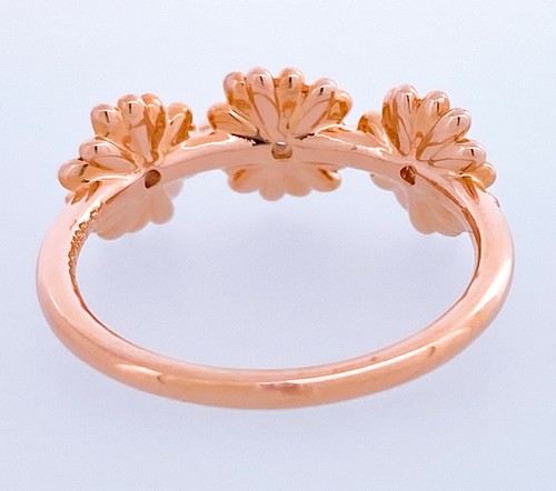 NEW 100% Authentic PANDORA Rose™ 14K Gold Pink Daisy Flower Trio Ring ...
