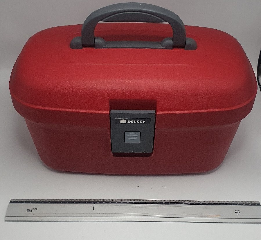 DELSEY - Vintage Vanity Case Dur - Rouge - Miroir + Rangements | eBay