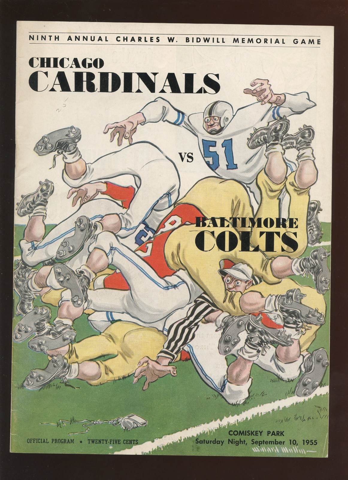 September 10 1955 NFL Program Baltimore Colts at Chicago Cardinals EX+ ...