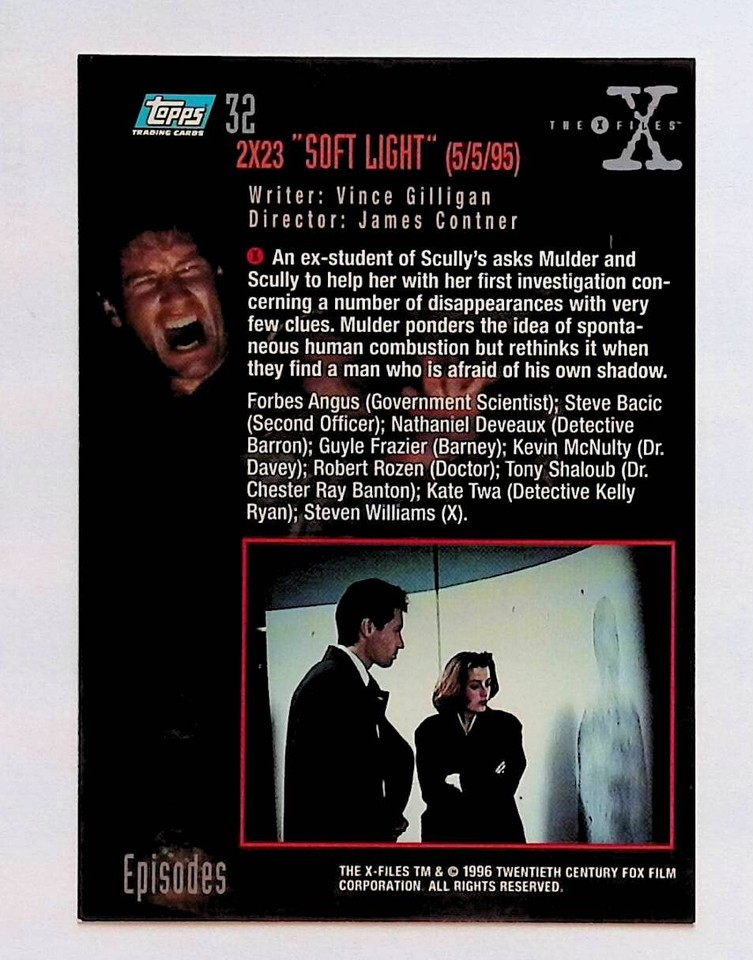 Soft Light 1996 Topps X-Files Season Two Episodes Trading Card #32 | eBay