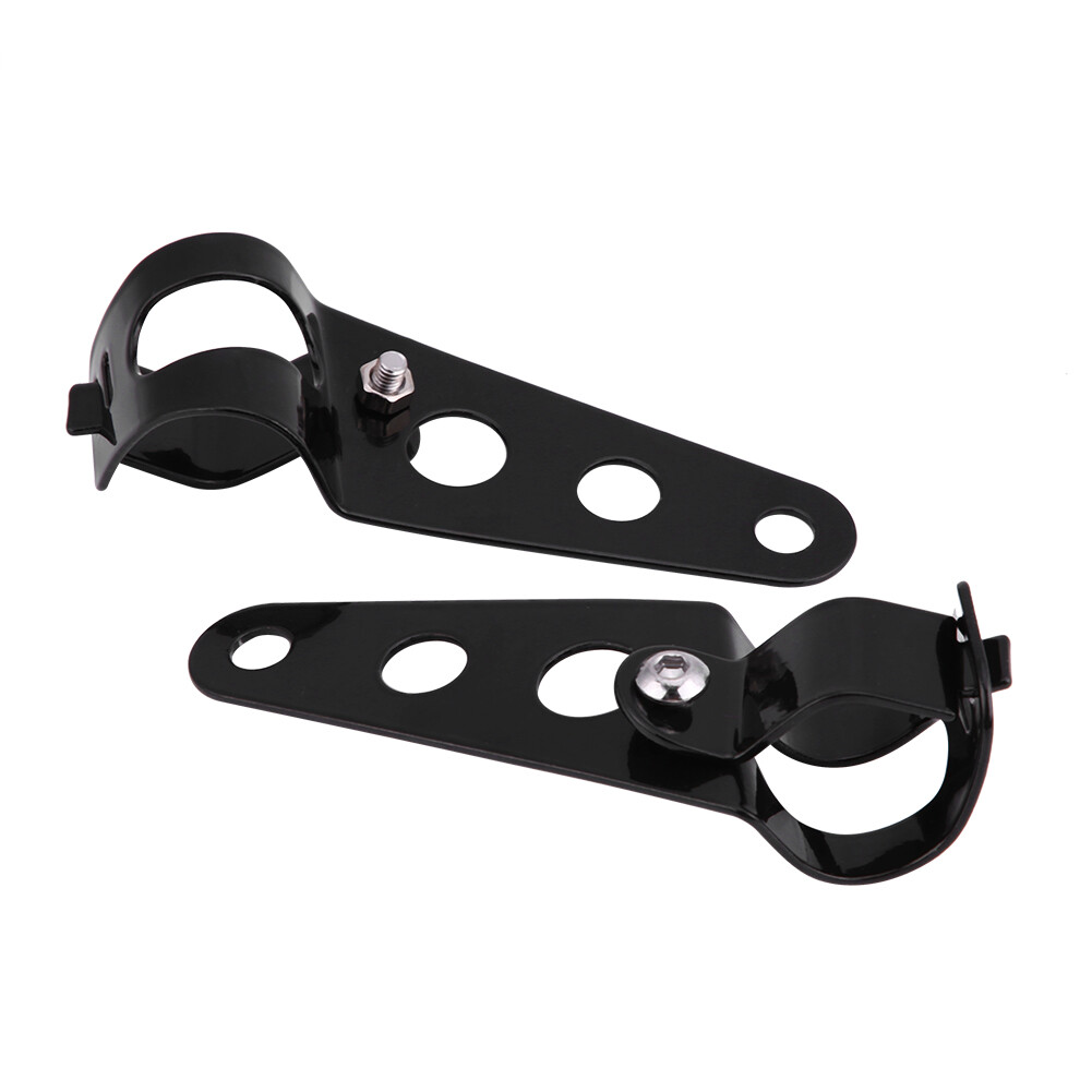 Black 2pcs Motorcycle Headlight Mount Brackets Fork Racer 28mm-34mm For ...