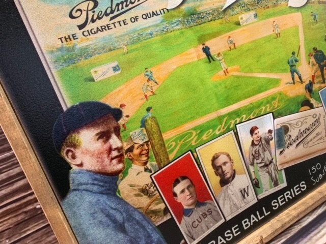 T206 Piedmont Tobacco Antique Style Art Wood Baseball Card Sign Ty Cobb ...