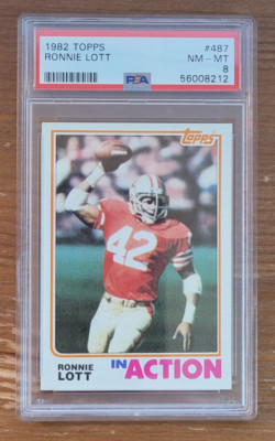 1982 Topps #487 Ronnie Lott In Action Rookie PSA 8 San Francisco 49ers ...